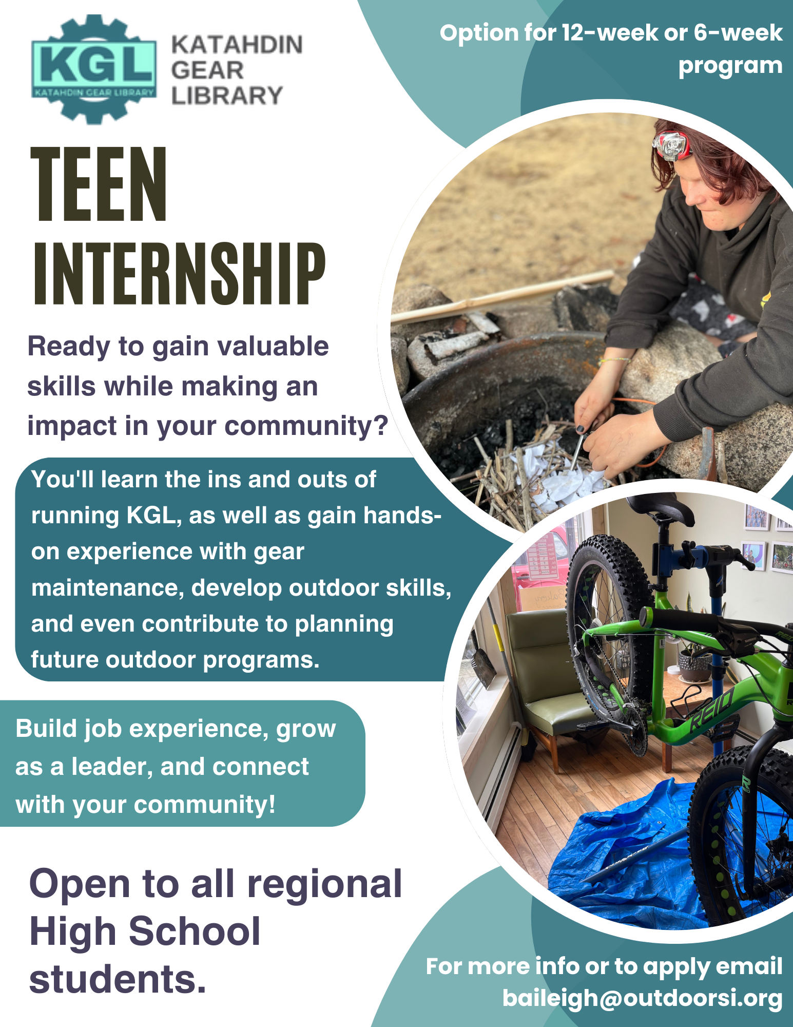 Katahdin Gear Library Teen Internship - Millinocket Memorial Library
